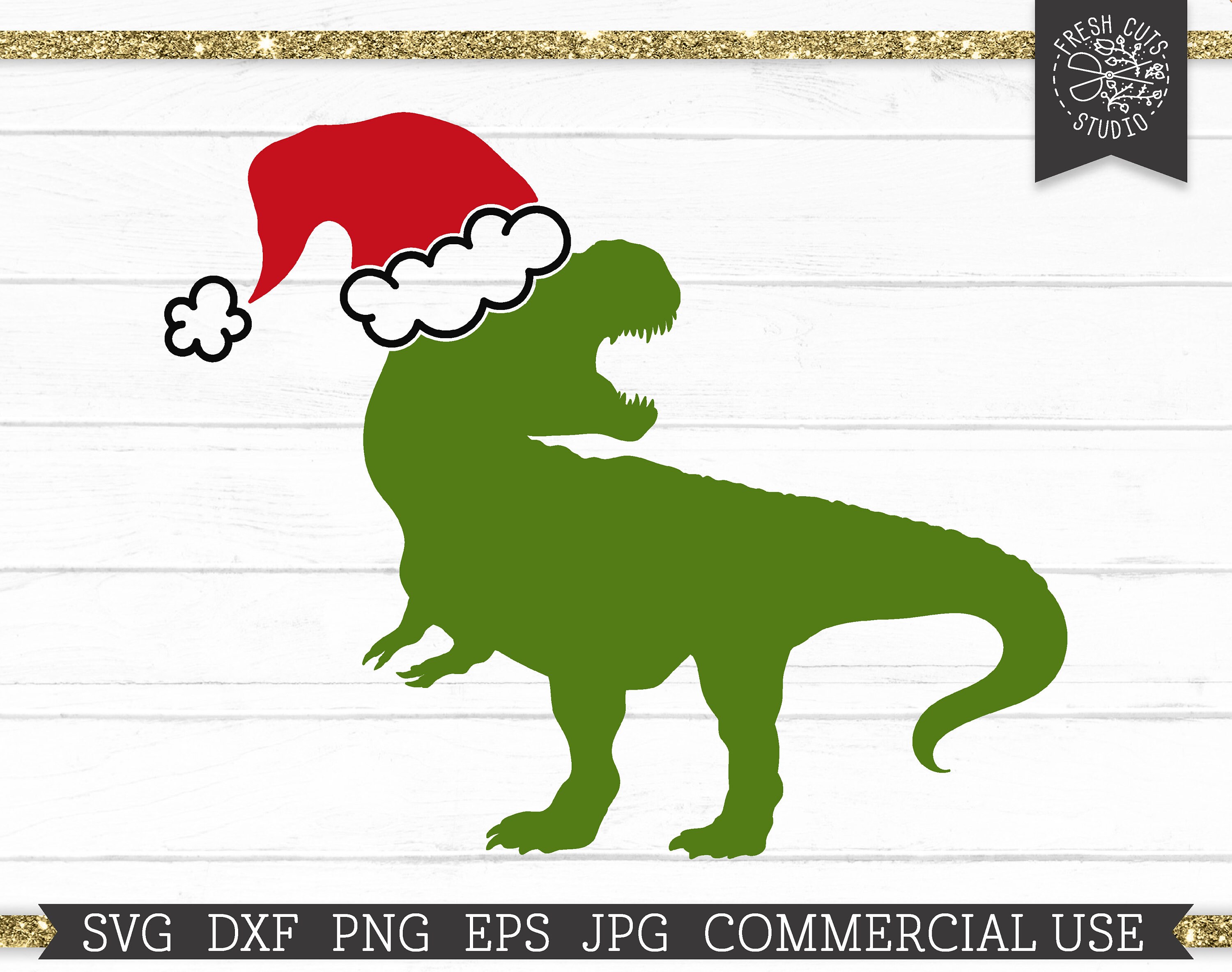 Christmas Dinosaur SVG T Rex Santa Hat Cut File for Cricut - Etsy