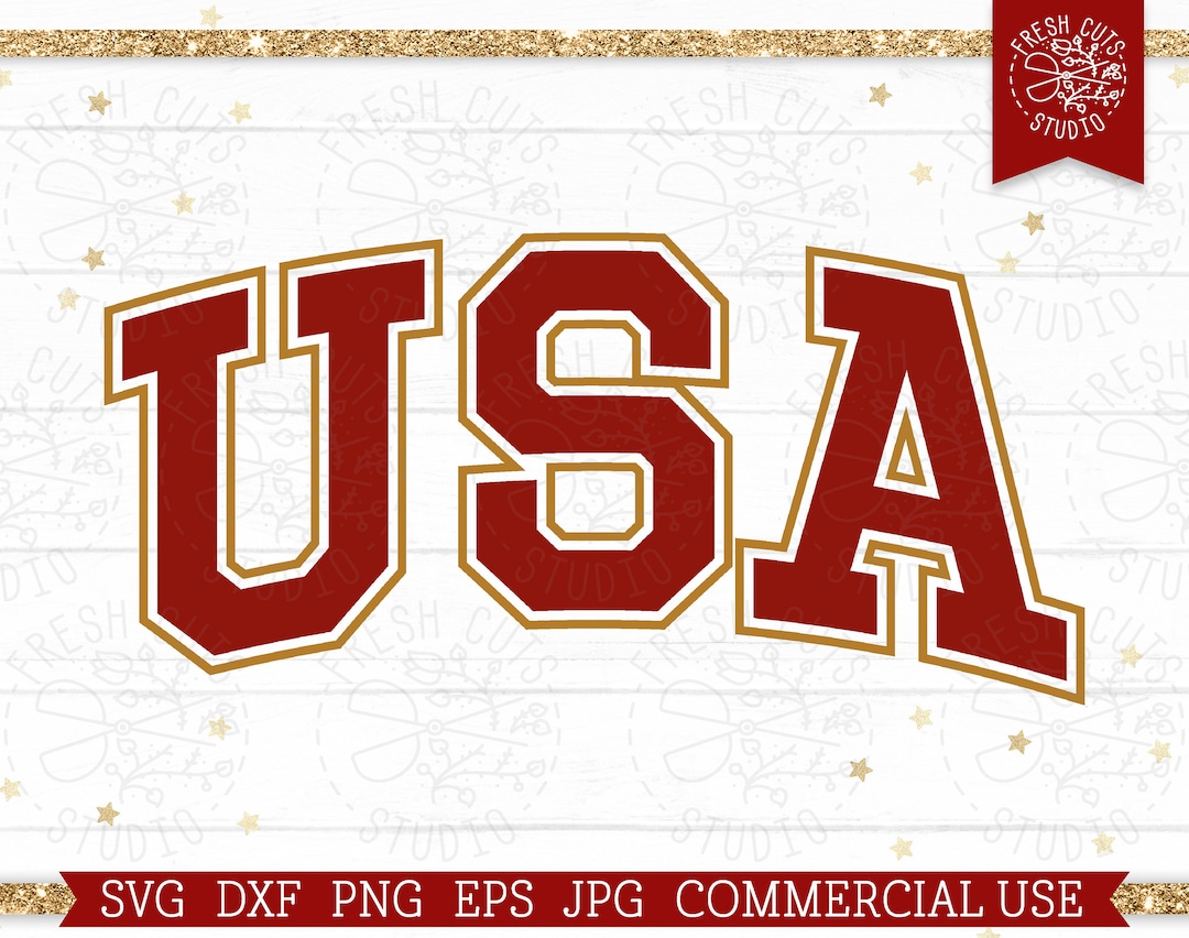 USA Varsity SVG University Letters Sweatshirt Design, USA Shirt Cut ...