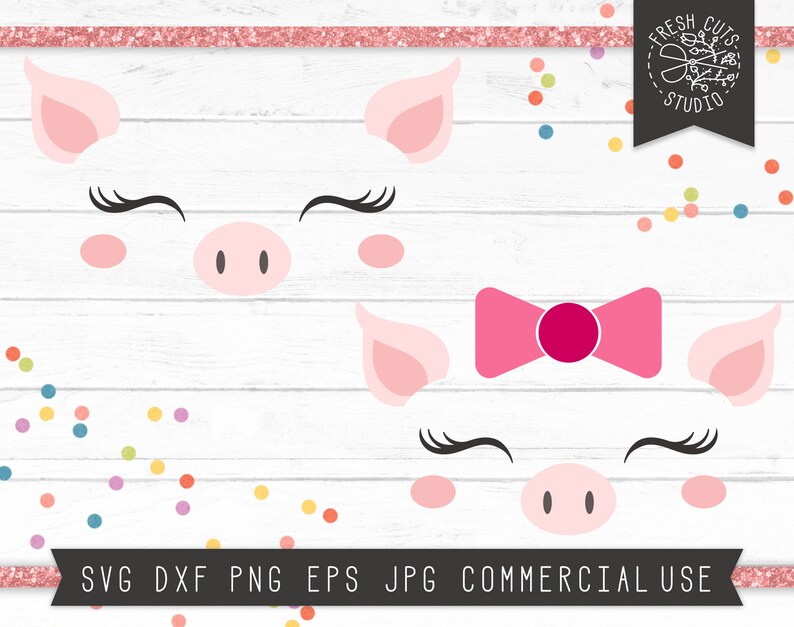 Pig Face Svg Instant Download, Pig Face Dxf Clip Art, Piglet Clipart ...