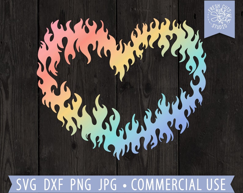 Flame Heart SVG Fire Heart PNG Clipart Image Heart on Fire - Etsy