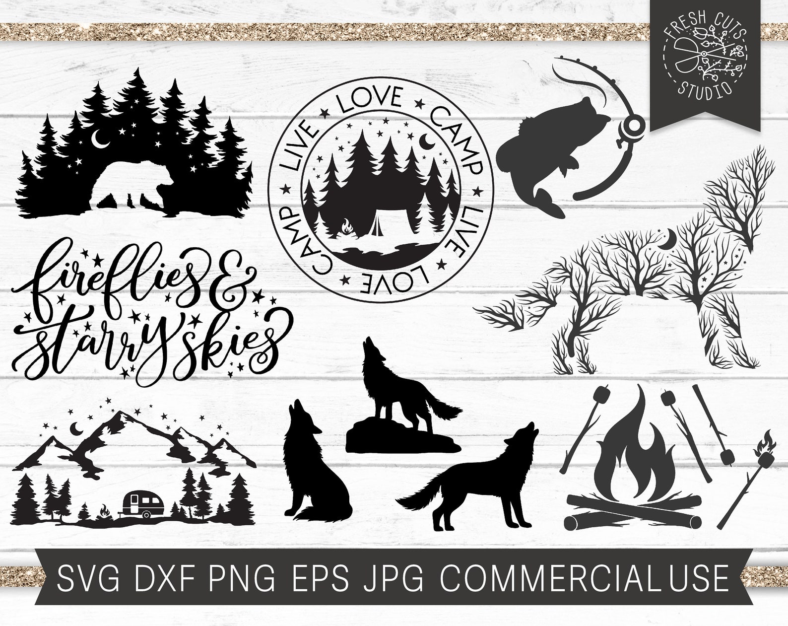 Wilderness SVG Bundle, Camping Svg Bundle, Camper Svg, Tent Svg, Bear ...