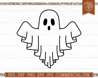 Ghost Line Drawing Svg - Etsy