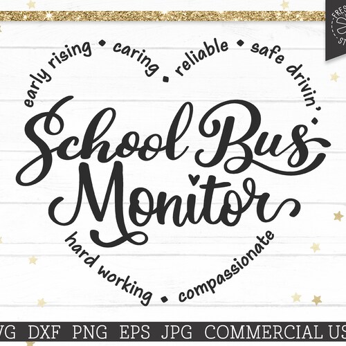 School Bus Monitor SVG Cut File for Cricut Silhouette Teacher - Etsy