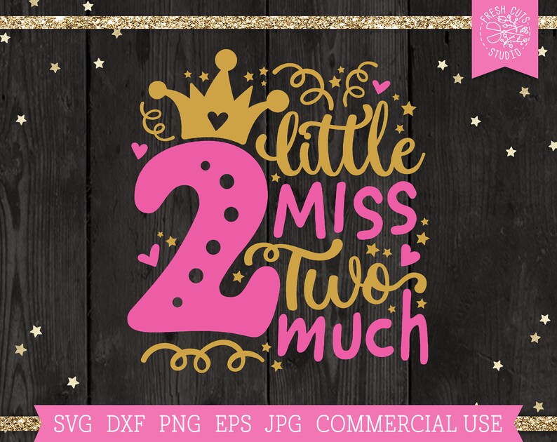 Little Miss Two Much SVG 2nd Birthday Cut File for Cricut Two - Etsy
