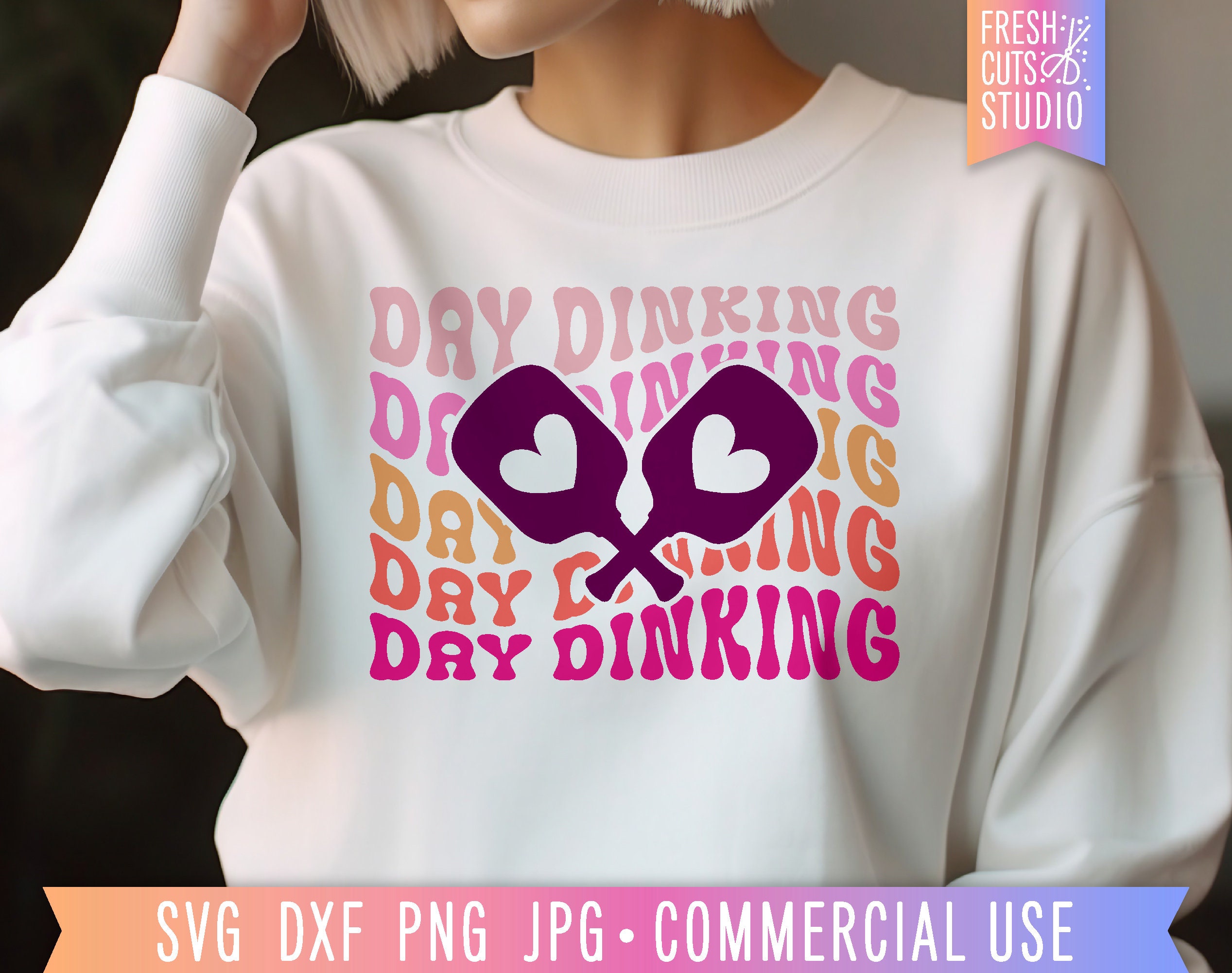 Day Dinking SVG, Funny Pickleball SVG Quote, Cute Pickle Ball Cut File ...