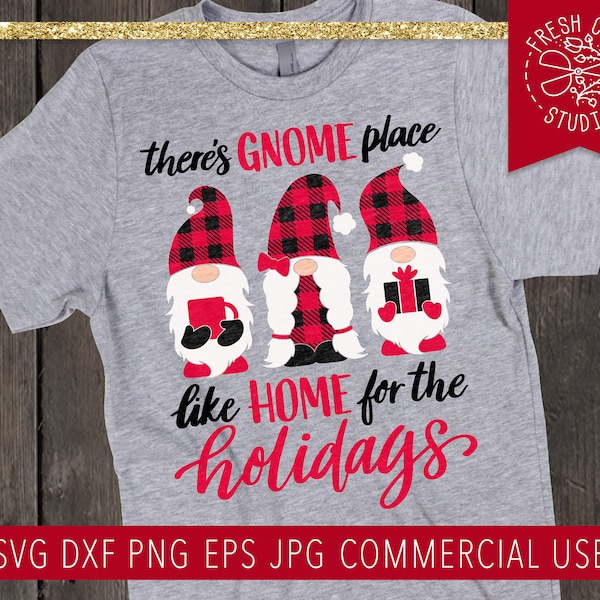 Gnome Place Like Home for the Holidays Svg - Etsy