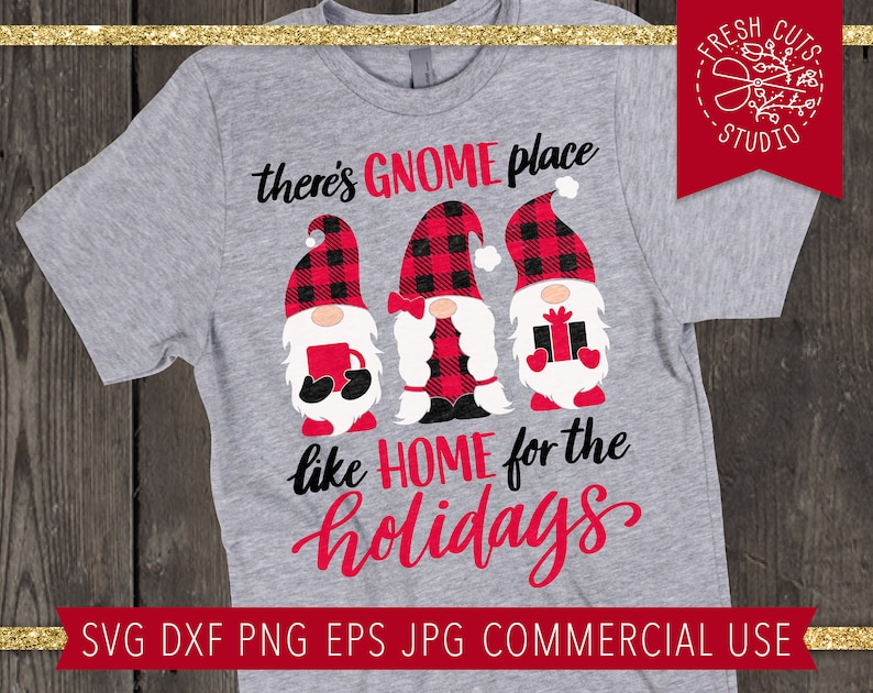 Christmas Gnomes SVG There's Gnome Place Like Home for - Etsy