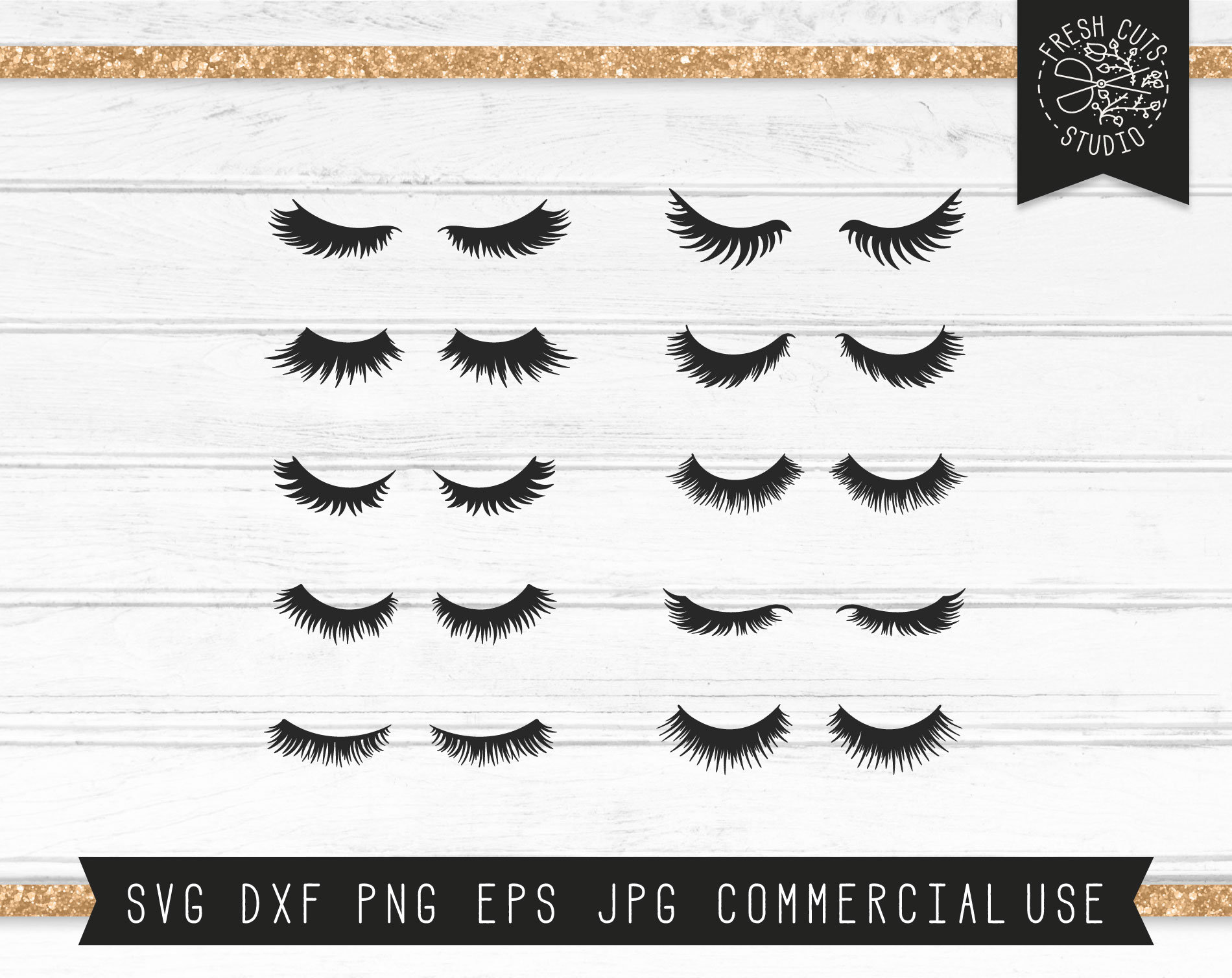 Eyelashes Svg Cut Files for Cricut, Silhouette, Instant Download, Lash ...