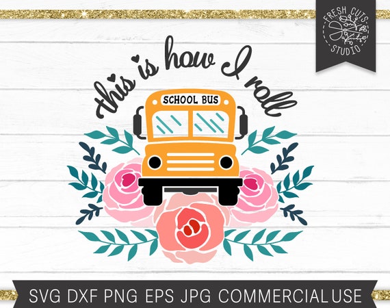 Así es como rollo SVG School Bus Cut File SVG Saying School | Etsy