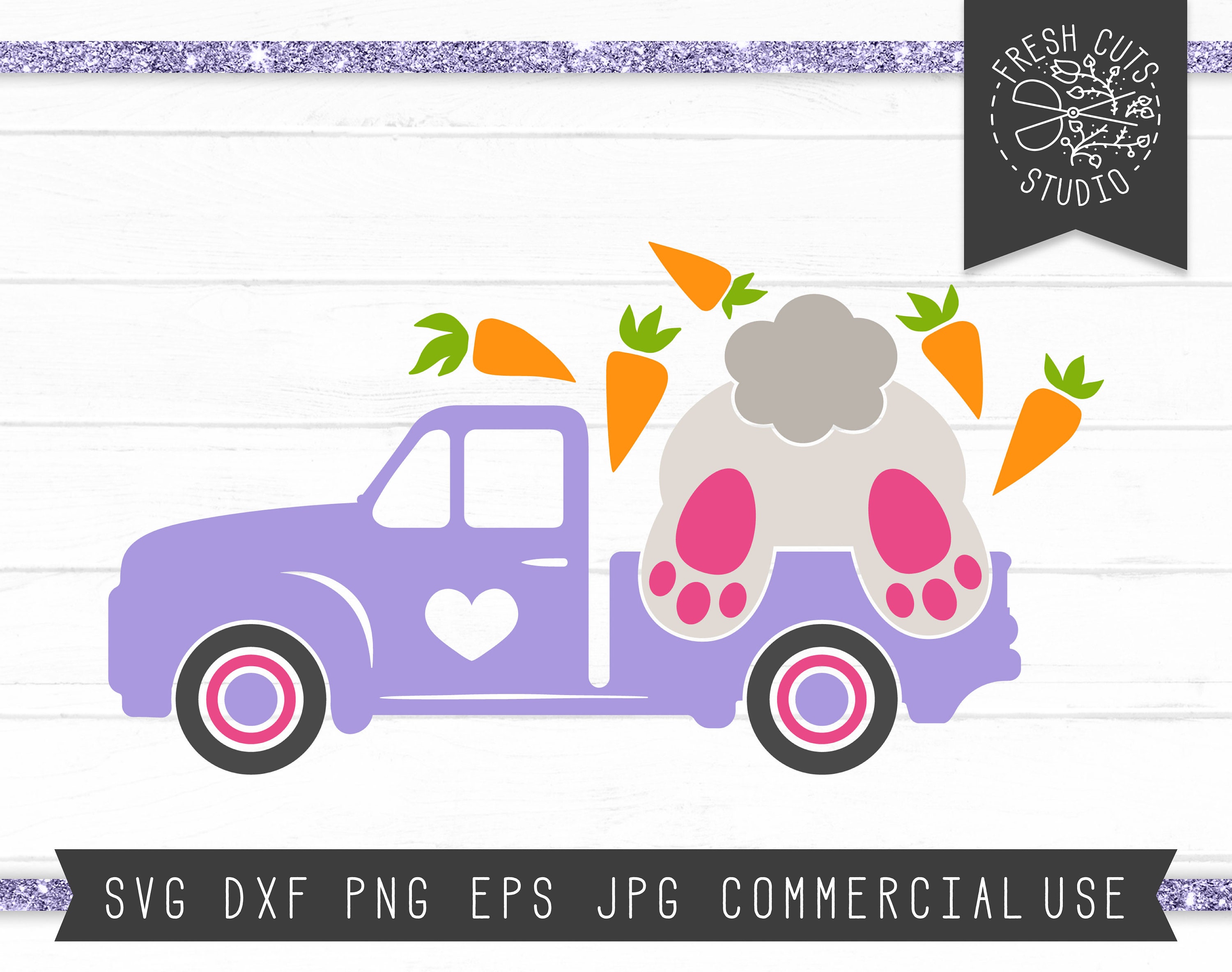 Bunny Truck SVG Cut File Instant Download Bunny Butt Svg | Etsy