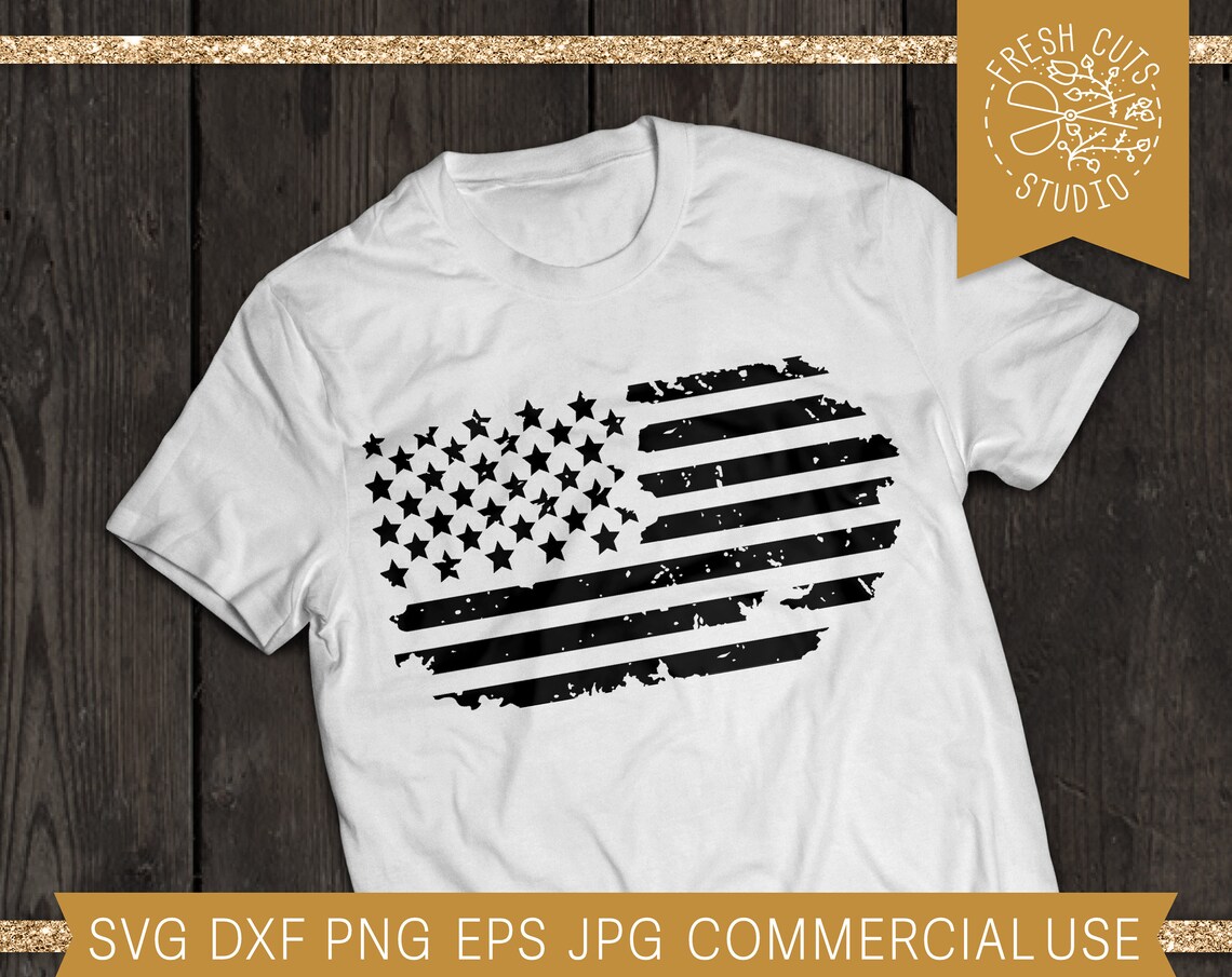 Distressed USA Flag SVG Cut File Distressed American Flag - Etsy
