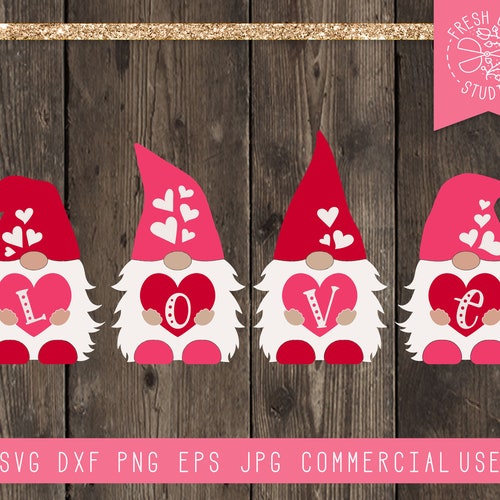 Gnome SVG Valentine Cut File for Cricut Valentine Svg Gnome - Etsy