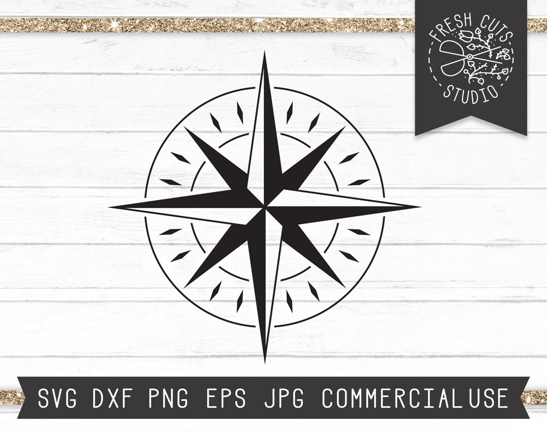 Compass SVG File Instant Download, Compass Cut File for Cricut, Compass ...