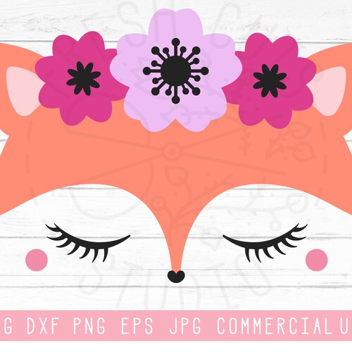 Floral Fox SVG Cut File Sweet Fox Face Svg Flower Fox Cut - Etsy