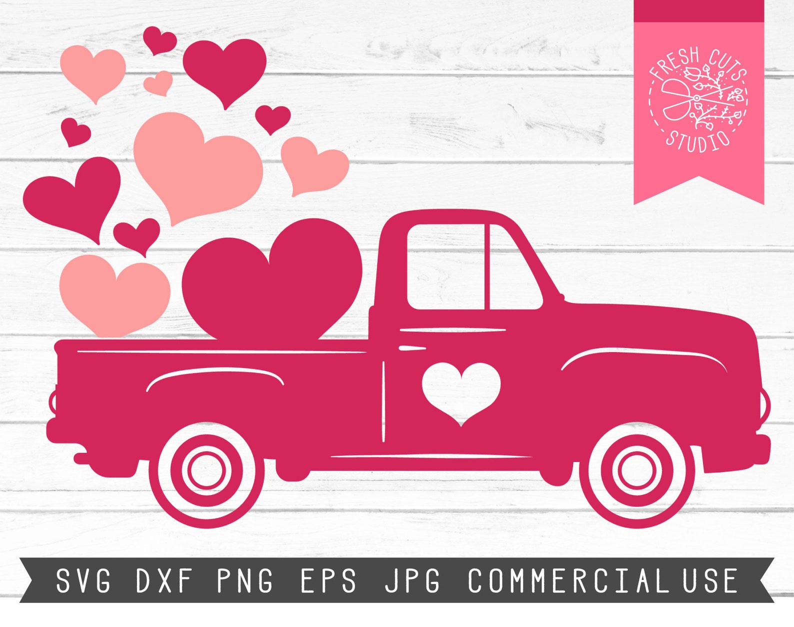 Valentine Truck Svg Instant Download Truck Dxf With Hearts - Etsy