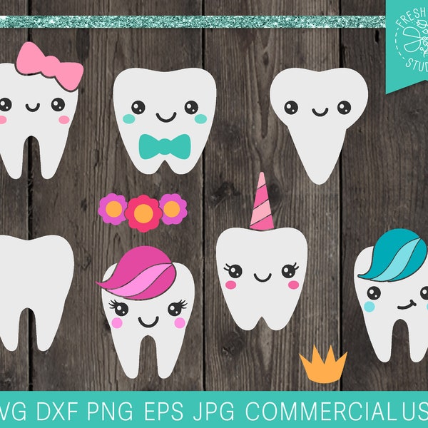 Cute Tooth Clipart - Etsy
