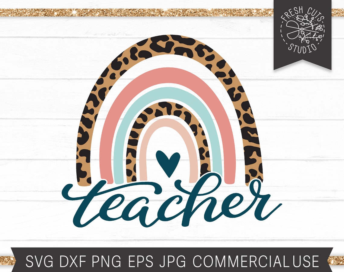 Teacher Rainbow SVG Cut File for Teachers Boho Rainbow - Etsy