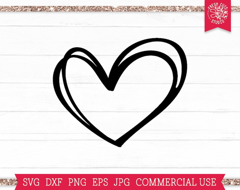 Heart SVG Clipart File Hand Drawn Heart Cut File for Cricut - Etsy