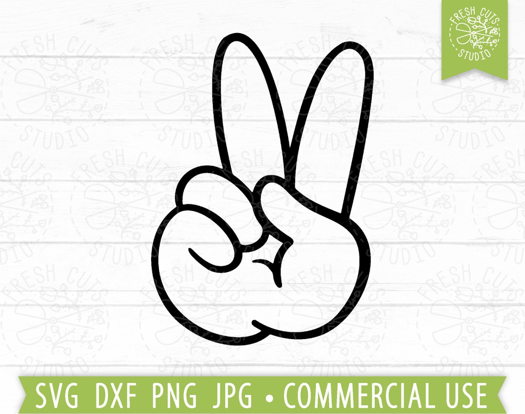 Peace Sign SVG, Peace Hand Sign Cut File for Cricut, Silhouette File ...