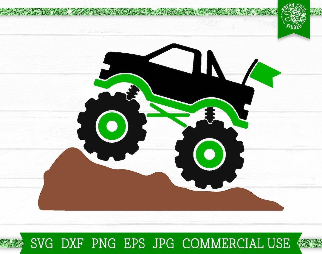 Monster Truck SVG Mud Svg Cut File for Cricut, Silhouette, Boys Shirt ...