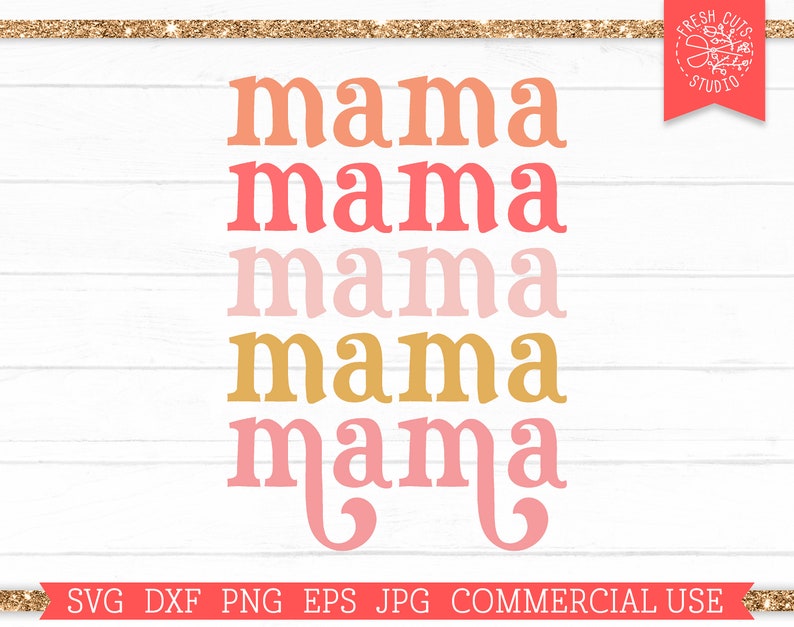 Retro Mom SVG Stacked Mama SVG Cut File for Cricut - Etsy