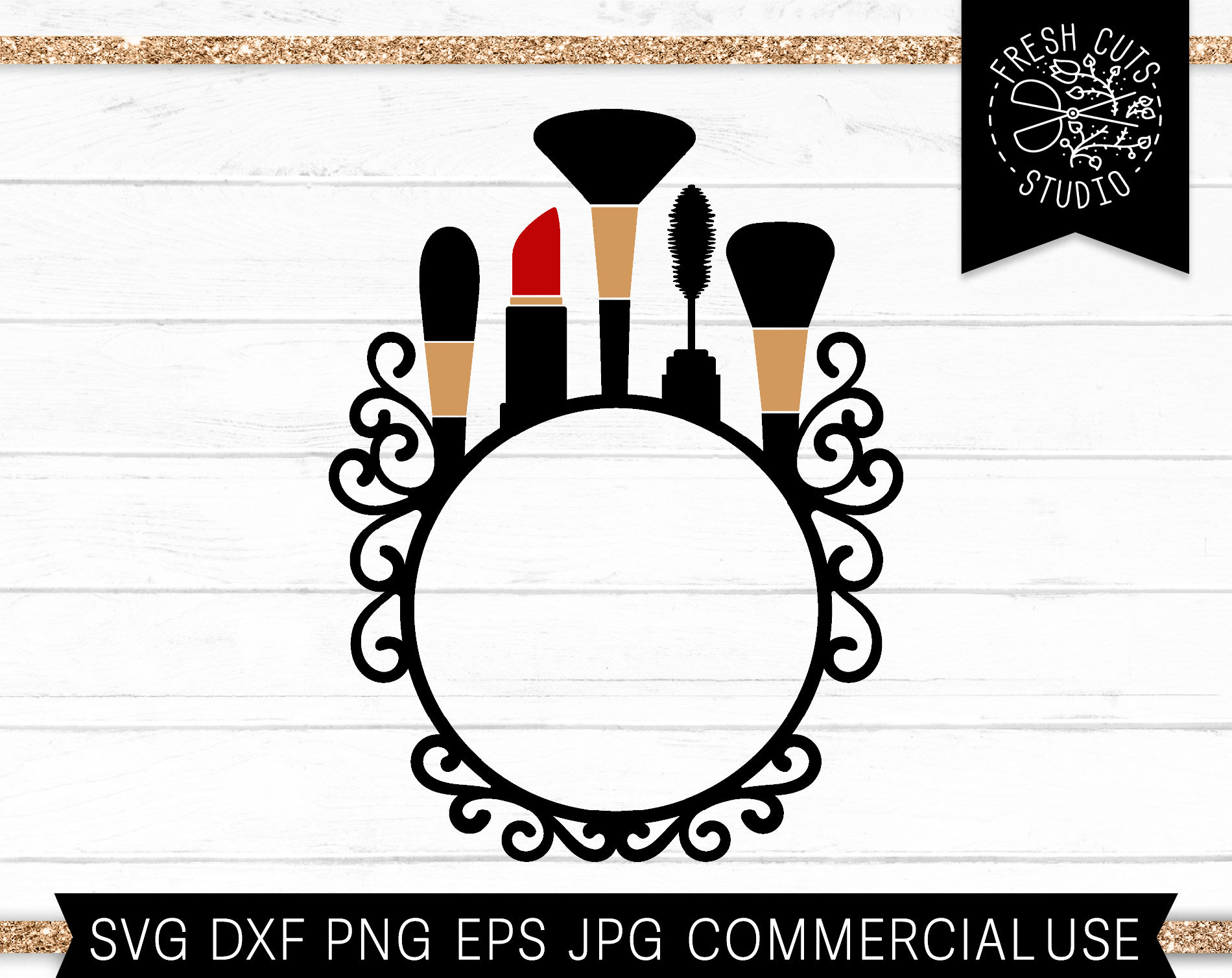 Makeup SVG Monogram Frame SVG Cut File for Cricut Silhouette | Etsy