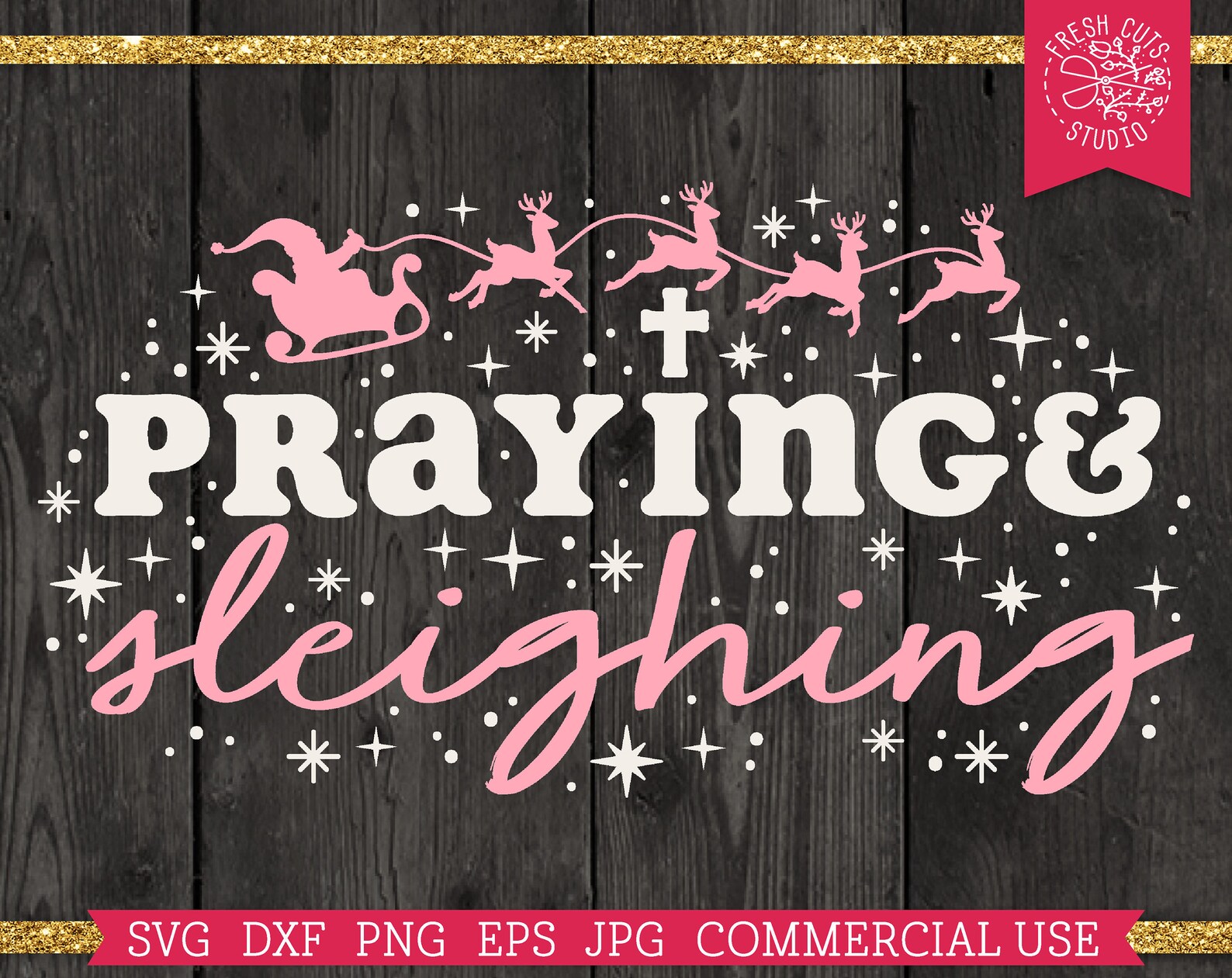 Praying and Sleighing SVG Christmas Christian Bible Quote SVG Faith ...