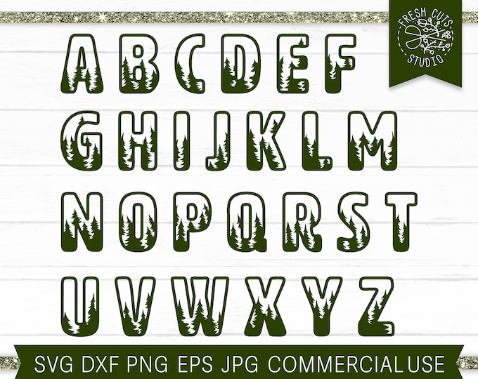 Block Font Letters SVG Bundle, Alphabet Cut Files for Cricut Silhouette ...