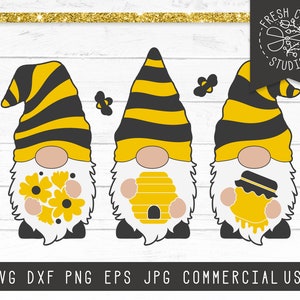 Gnome SVG, Bee Gnome Svg, Bumble Bee SVG Cut Files for Cricut, Honey ...