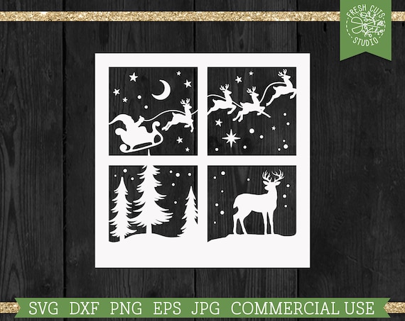 Christmas Deer SVG Snowy Winter Deer Scene SVG Cut File for - Etsy