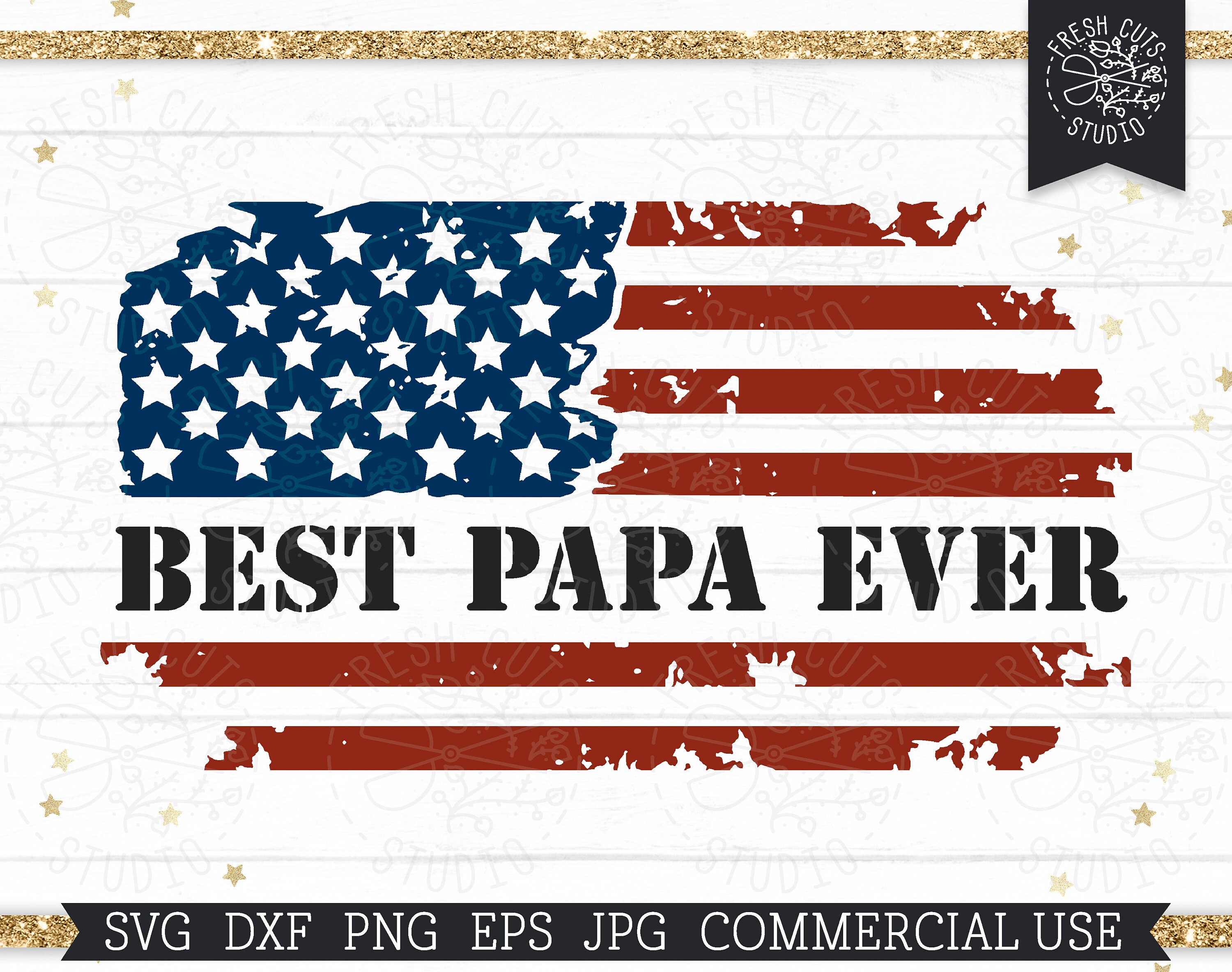 Best Papa Ever SVG Fathers Day Cut File for Cricut American - Etsy