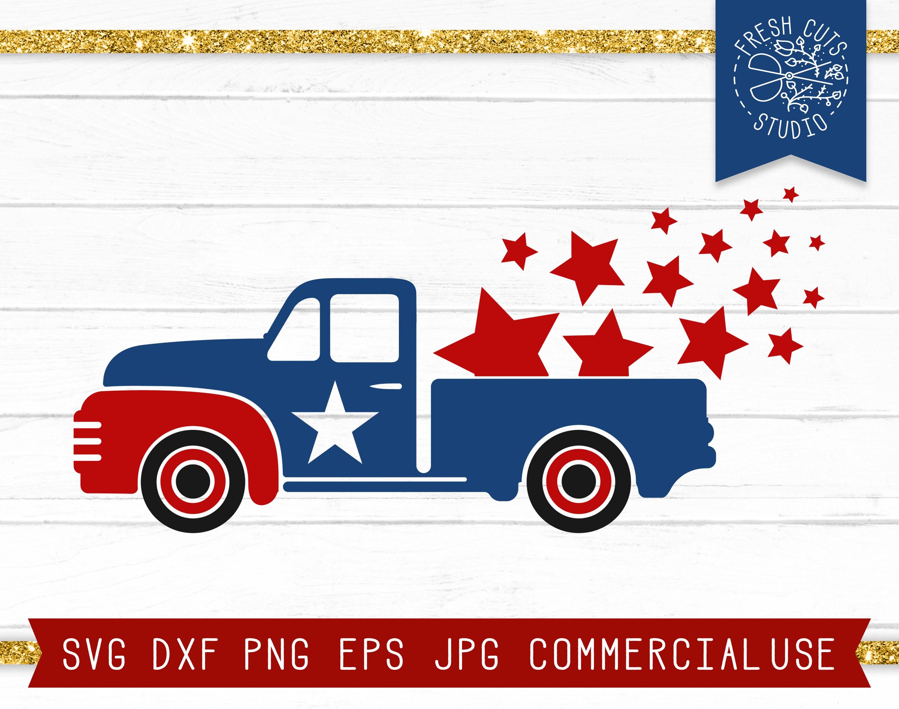 Truck SVG for 4th of July Svg Cut File for Cricut, Pickup Truck With ...