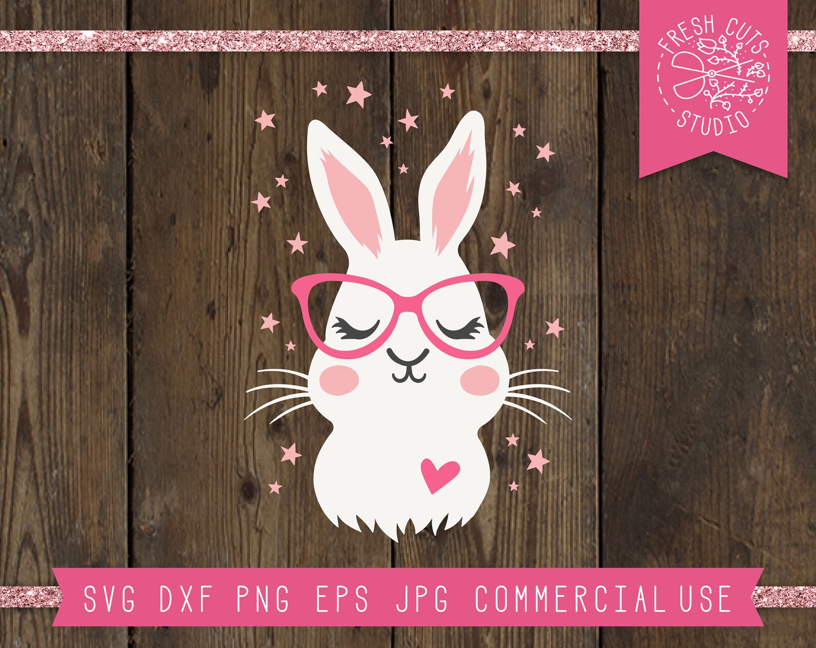 Bunny Face SVG Cut File, Sweet Bunny SVG for Cricut, Instant Download ...