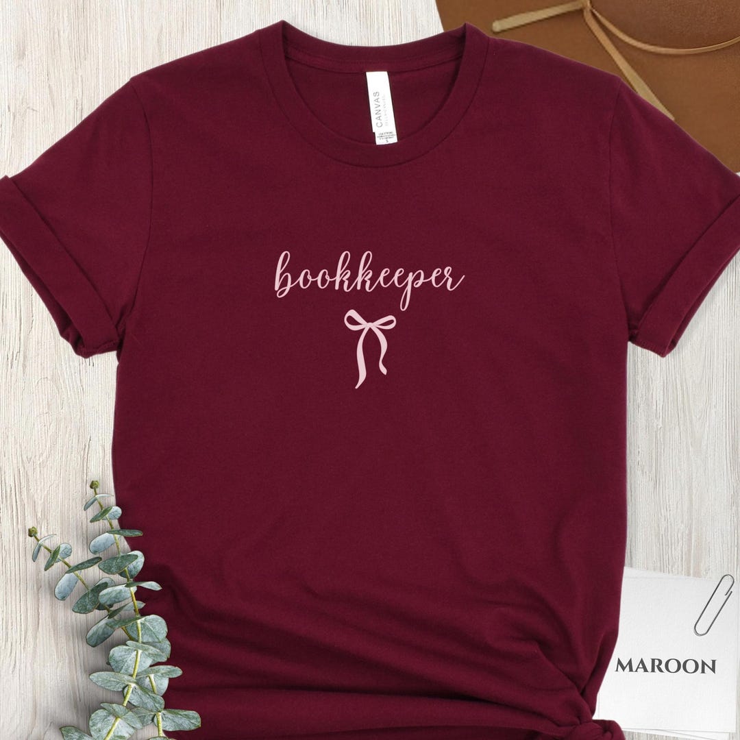 Bookkeeper Shirt, Pink Bow T Shirt, Accounting Tee, Cute Office Shirt ...