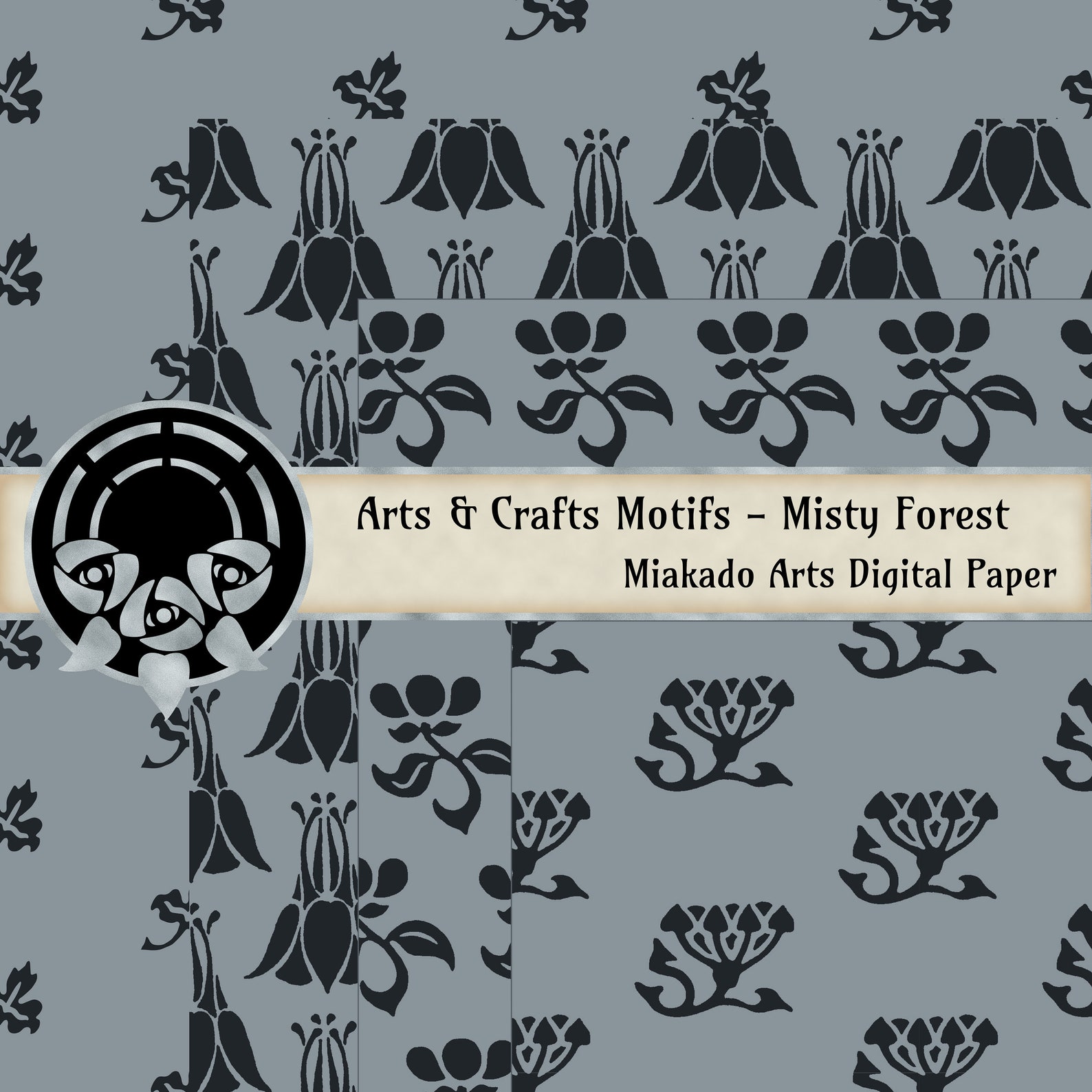 Arts & Crafts Motifs Misty Forest Digital Download 16 300 DPI JPEG ...