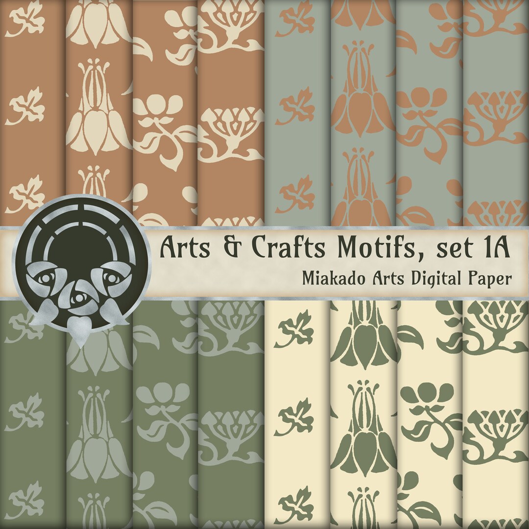 Arts and Crafts Motifs Paper Digital Download 16 300 DPI JPEG Images - Etsy