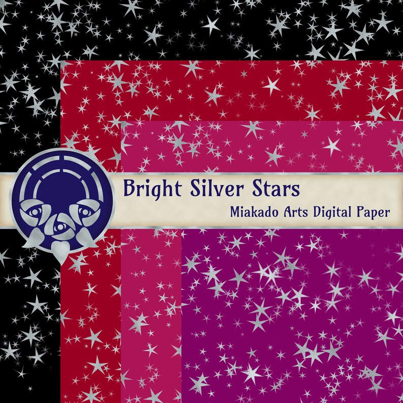 Bright Silver Stars - Digital Download - 16 300 DPI JPEG Images - Etsy