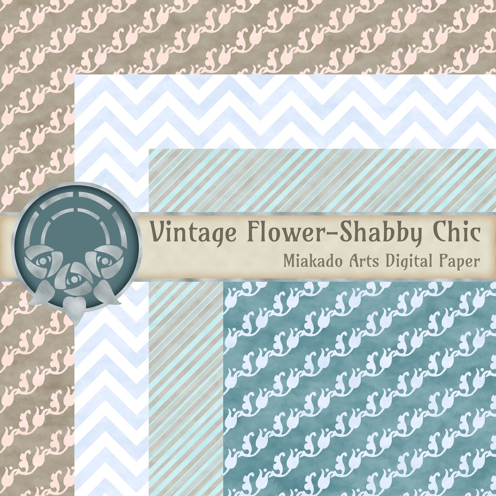 Vintage Flowers Shabby Chic Digital Download 16 300 DPI JPEG Images - Etsy