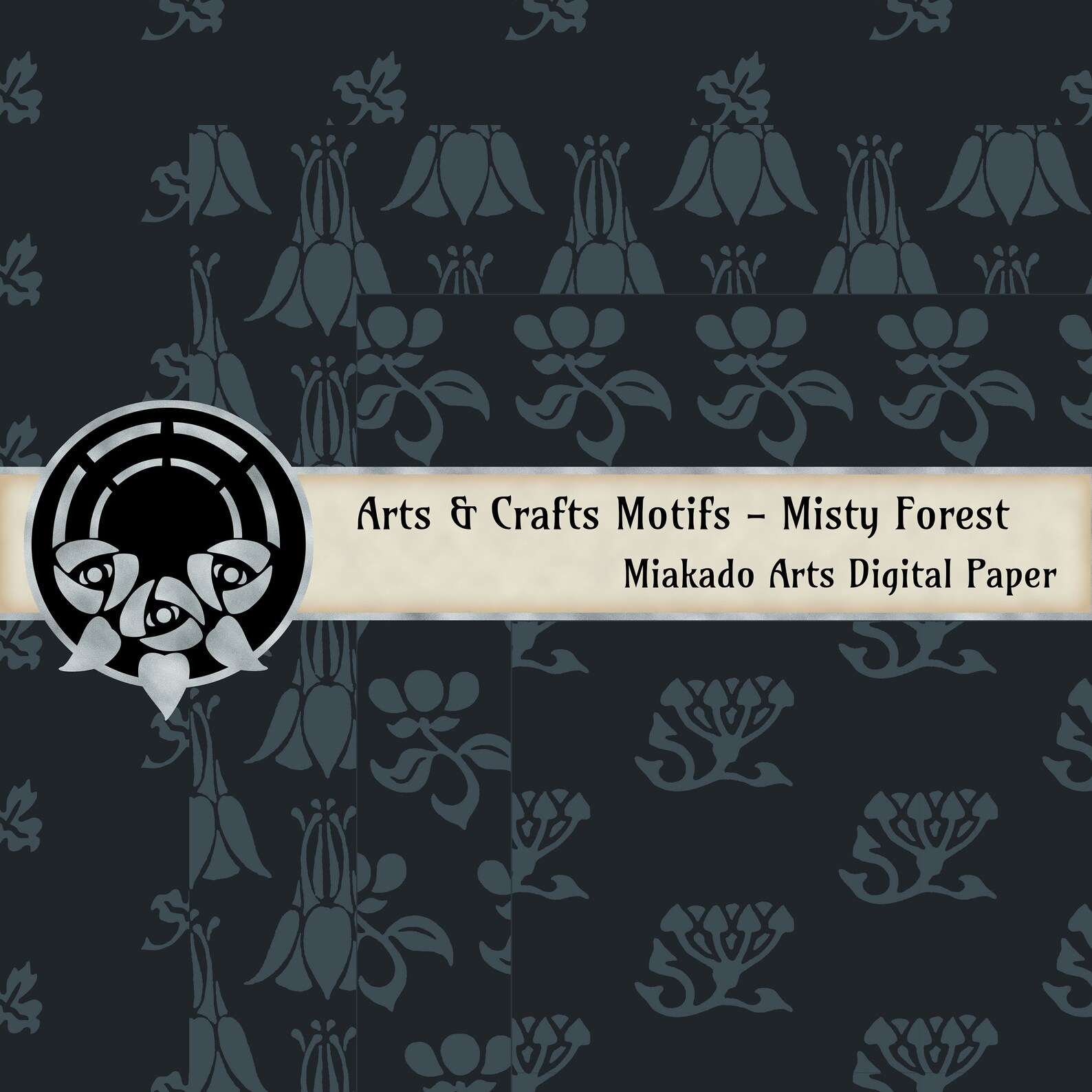 Arts & Crafts Motifs Misty Forest Digital Download 16 300 DPI JPEG ...