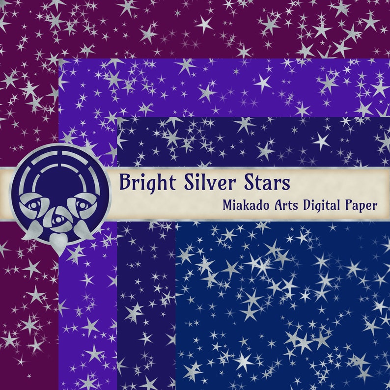 Bright Silver Stars - Digital Download - 16 300 DPI JPEG Images - Etsy