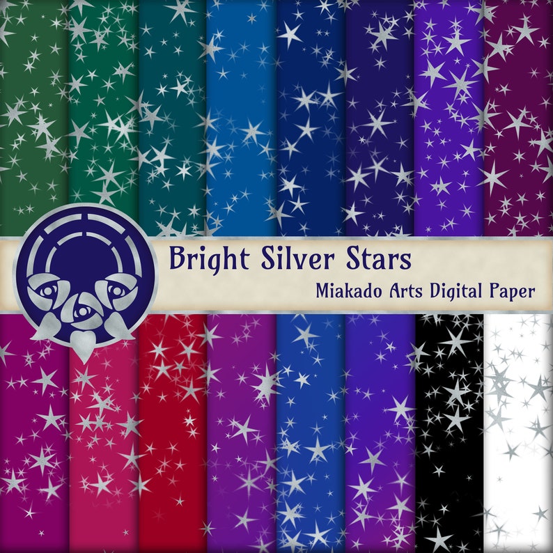 Bright Silver Stars - Digital Download - 16 300 DPI JPEG Images - Etsy