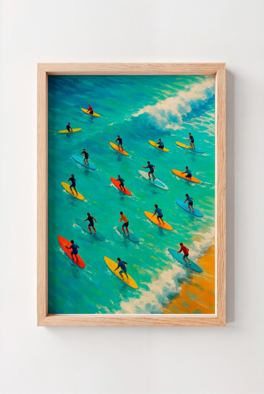 Surfers Ocean Art - Printable Wall Art Design, Beach House Decor, Surf ...