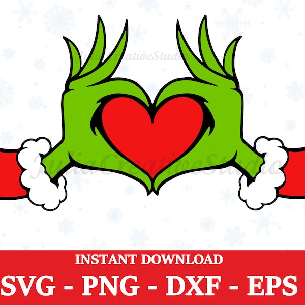 Grinch With Heart Hands - Etsy
