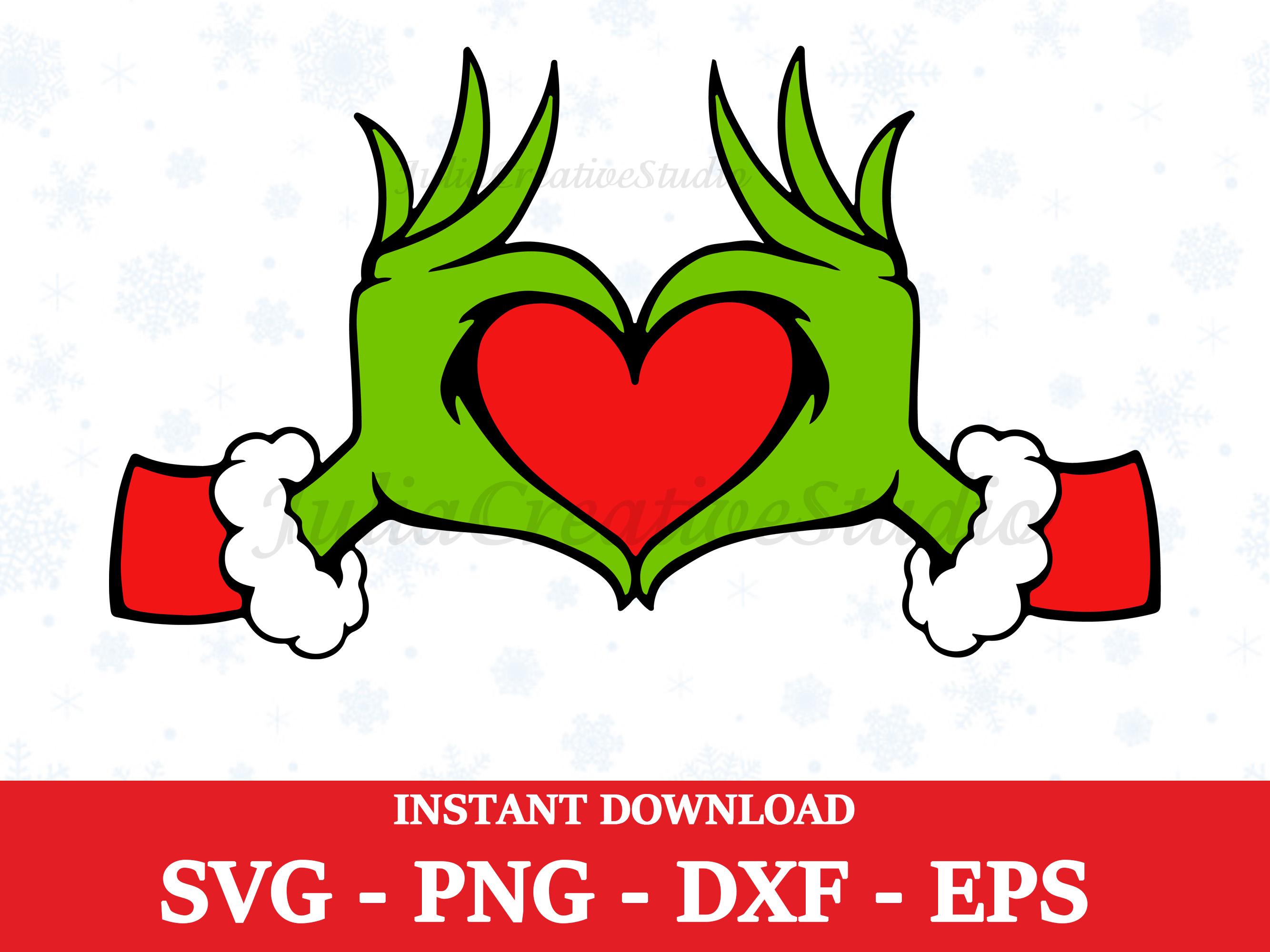 Grinch Heart Hands Svg, Grinch Heart, Grinch Christmas, Digital ...