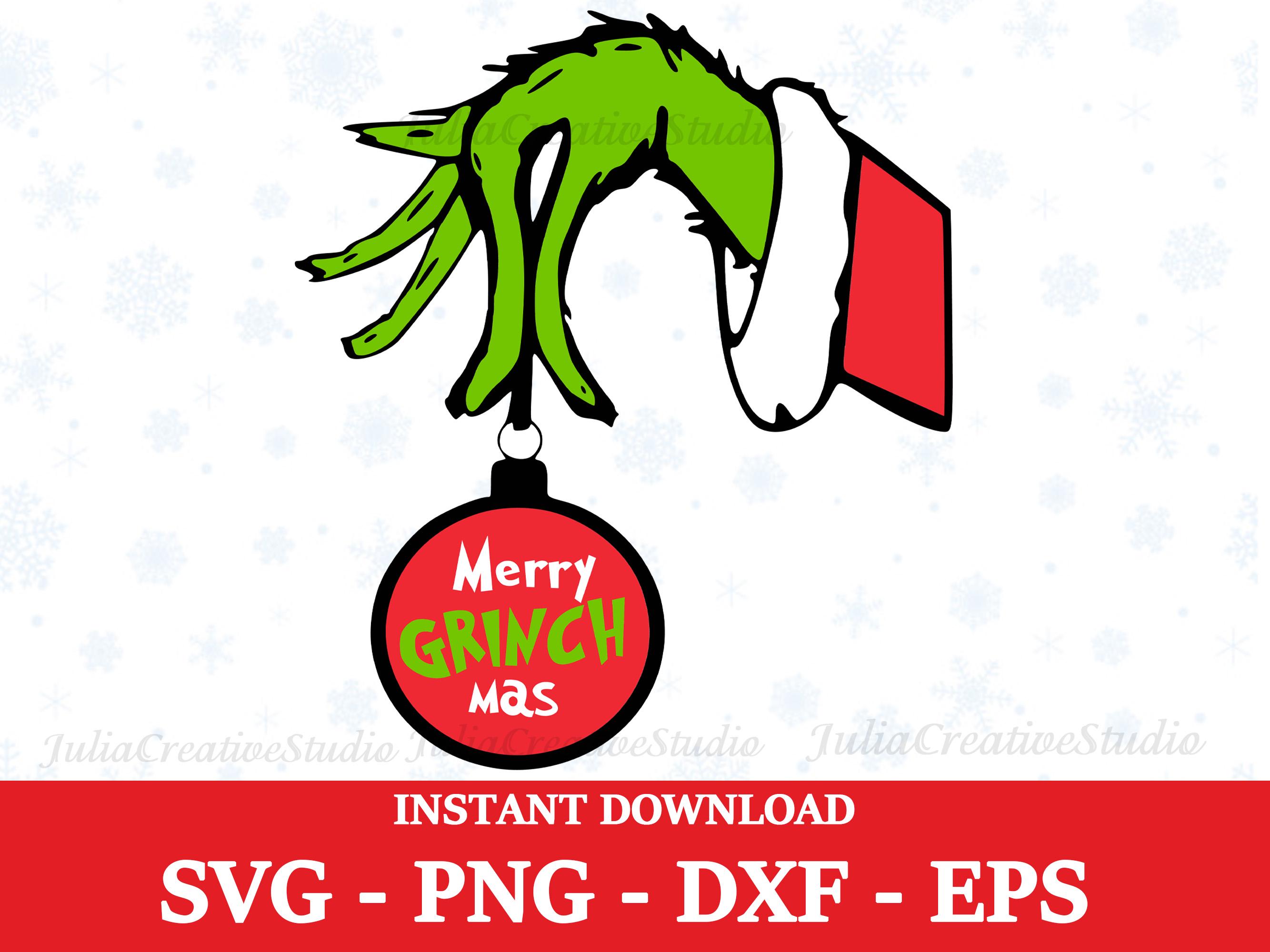 Grinch Hand Svg, Merry Grinchmas, Christmas Ornament Svg, Grinch ...