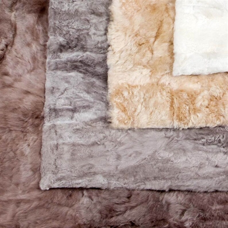 Baby Alpaca Fur Throw Pearl White Color Handmade in Peru, Real Alpaca ...