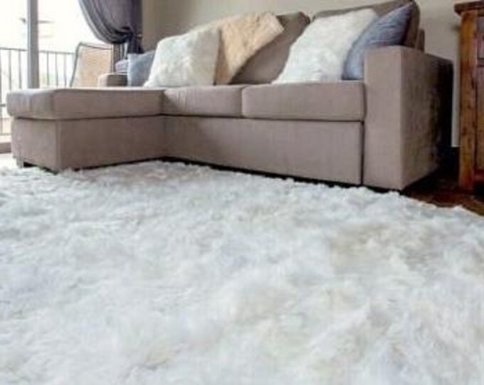 White Rugs, White Carpet, 55" White Handmade Rugs, White Crocheted Rugs ...