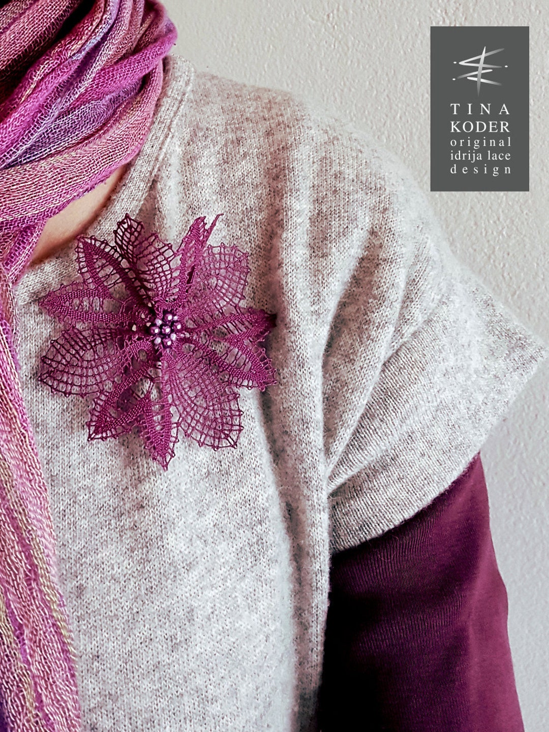 Bobbin Lace Pattern, Bobbin Lace Brooch Pattern, Idrija Lace, Bobbin ...