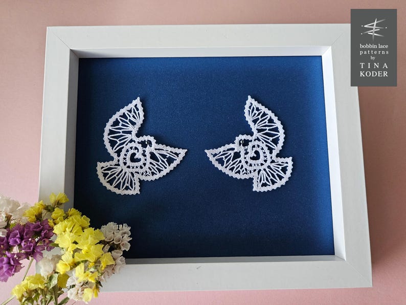 Digital Bobbin Lace Pattern - 2 Doves With Hearts - Etsy