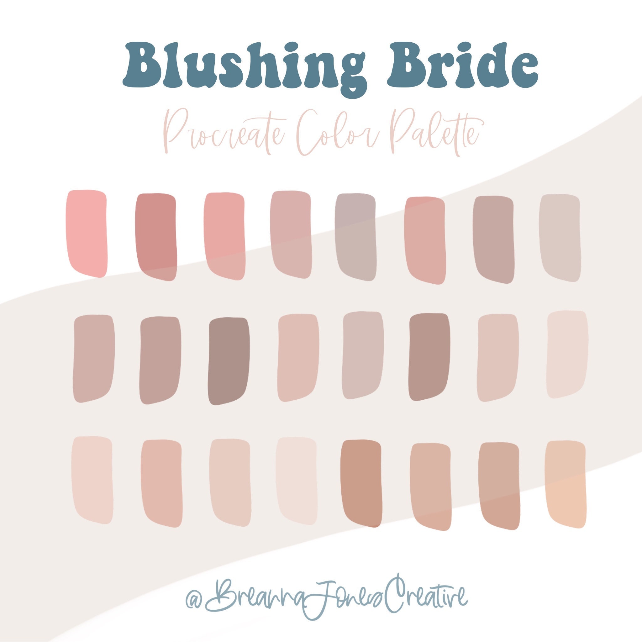 Blushing Bride Procreate Color Palette Pack Ipad Procreate Etsy
